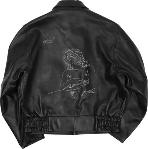 Enfants Riches Déprimés Black Leather Naked Woman Jacket INC STYLE