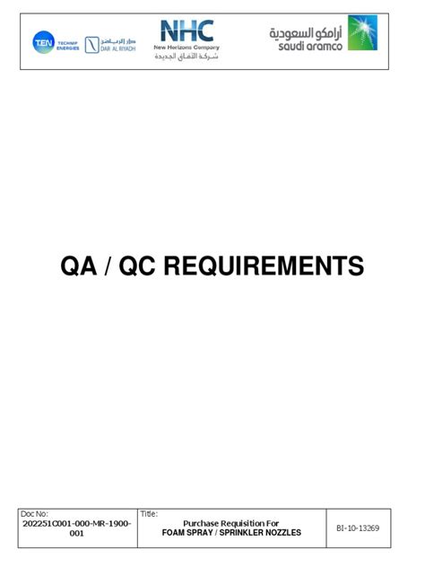 Qa Qc Requirement Pdf Quality Assurance Evaluation