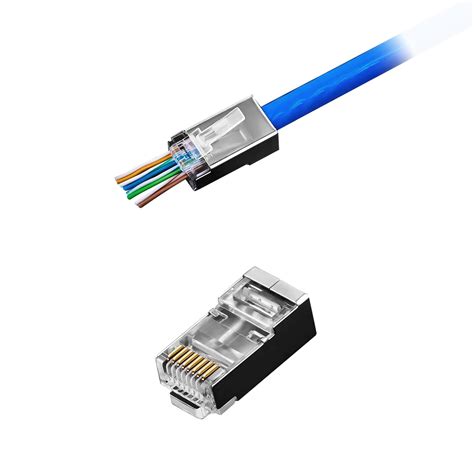 Wtyk Telefon RJ45 8P 8C Drut Przelotowy CAT 5E Ekranowany Lechpol B2B