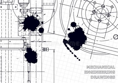 计算机辅助设计系统 技术图例背景 机械工程图 向量例证 插画 包括有 设备 图形 凹道 对角 218522265