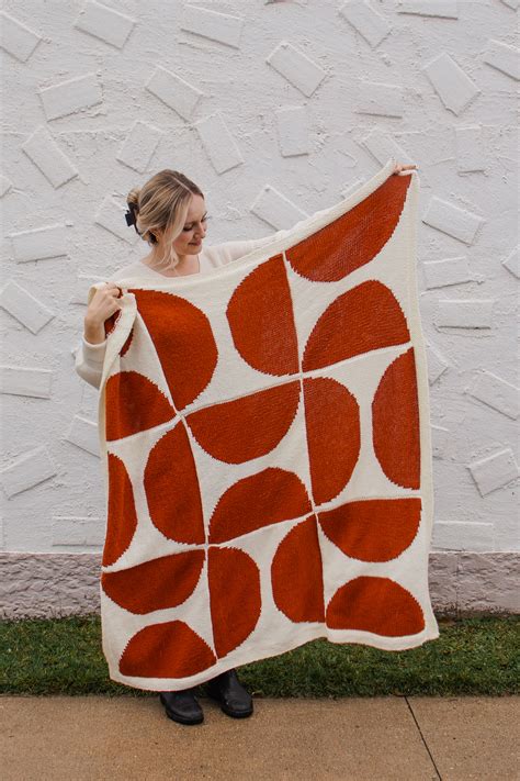Mcm Throw Knit Knitting Pattern For Blanket Inspired By Mid Century