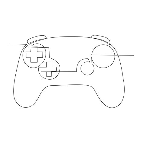 Game Controller Continuous Single Line Outline Vector Art Drawing And Simple One Line Minimalist