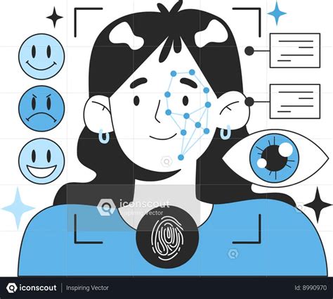 Neural Network In Identification By Face And Biometric Illustration