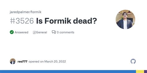 Is Formik Dead Discussion 3526 Jaredpalmer Formik GitHub