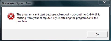 Fix The Program Can T Start Because Api Ms Win Crt Runtime L1 1 0 Dll