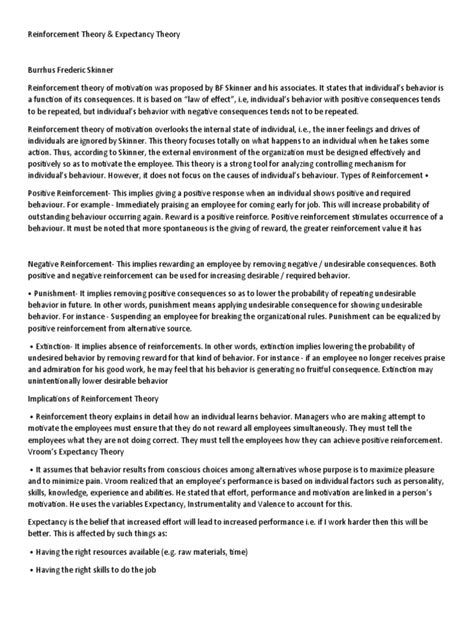 Reinforcement Theory Pdf Reinforcement Motivational
