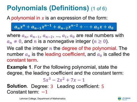 Lesson 5 Polynomials Pptx