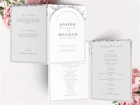 Floral Catholic Wedding Mass Program Booklet Catholic Wedding Program Template Canva Catholic