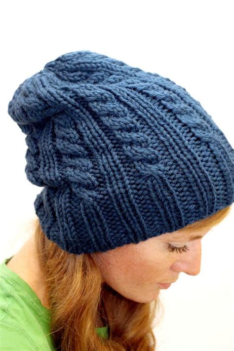 KNITTING PATTERN Easy Cable Rib Chunky Toque Elizabeth Hat PDF Etsy Knitted Hats Knitting