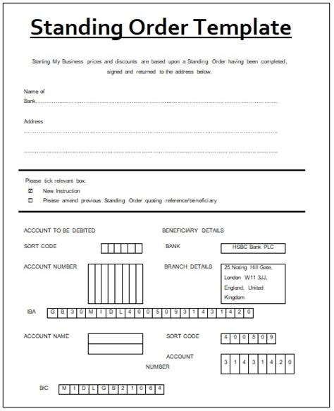 5 Standing Order Templates Free Printable Word And Excel