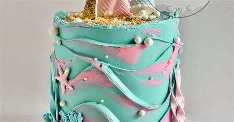 Celebrate With Cake Mermaid Buttercream Single Tier Cake
