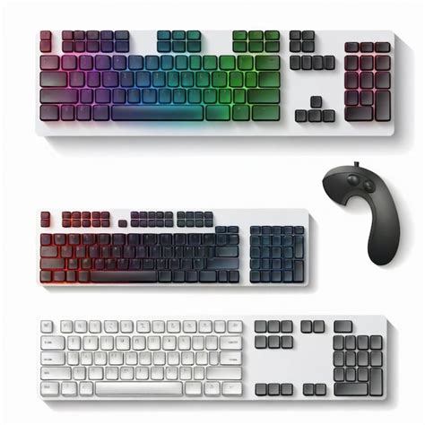 Keyboard Vector Set White Background Isolated Premium AI Generated Vector