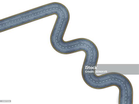 이미지가 와인딩 Road 상단 뷰 3 D 렌더링 이미지 개념에 대한 스톡 사진 및 기타 이미지 개념 개념과 주제 거리