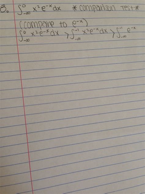 Solved Integral 0 Infinity X 2 E X Dx Comparison Test Chegg