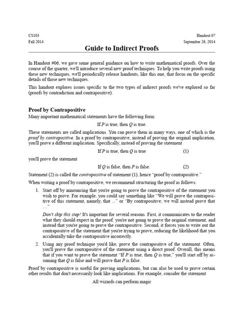 070 Guide To Indirect Proofs Pdf