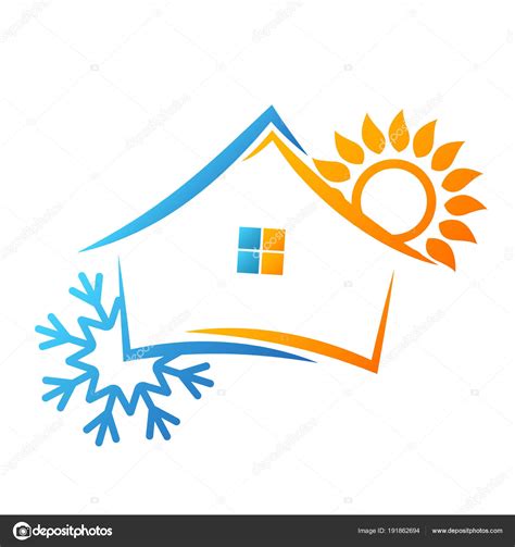 House Sun And Snowflake Symbol — Stock Vector © John1279 191862694