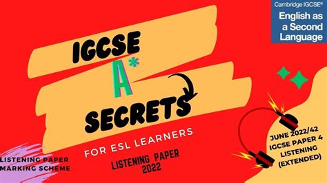 Igcse Esl Listening May June 2022 0511 42 Youtube