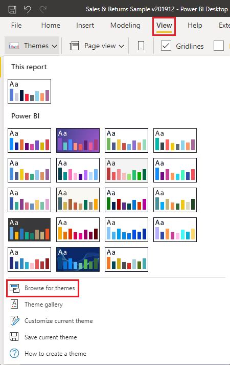 Use Report Themes In Power BI Desktop Power BI Microsoft Learn
