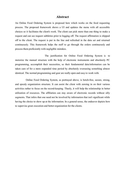 Final Year Project Of Online Food Ordering System Pdf