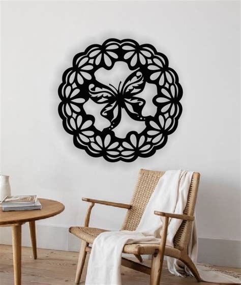 Butterfly With Wreath Wall Decor 3d Model Vector Files