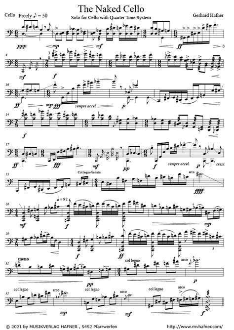 The Naked Cello Soloinstrument Neue Musik Noten