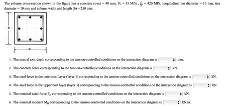 Solved The Column Cross Section Shown In The Figure Has A Chegg