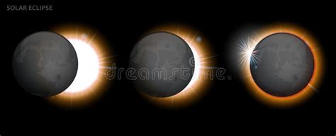 Ensemble De Phases Déclipse Solaire 3d Illustration Illustration
