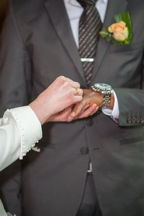 Interracial Bride And Groom Drawing Stock Image Image Of Marriage