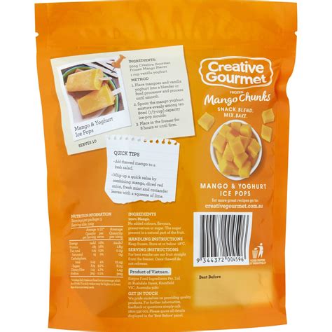 Creative Gourmet Frozen Mango Chunks G Woolworths