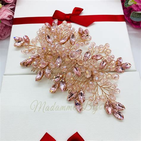 Pieptene De Par Corala Rose Gold 1521 Madamme Bijoux