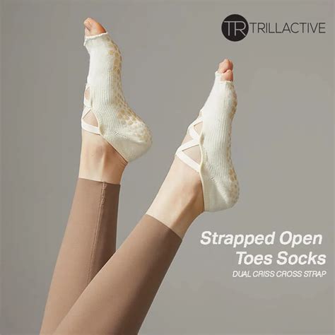 Strapped Open Toes Socks Trillactive Sustainable Yoga Activewear Eco Friendly Gear