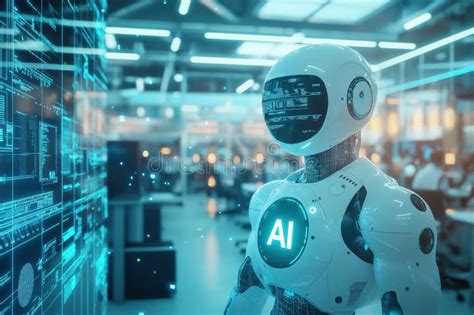 Humanoid Robot Analyzing Complex Data Related Artificial Intelligence