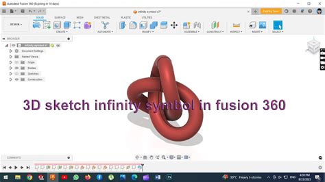 Fusion 360 3d Sketch Infinity Symbol In Fusion 360 Youtube