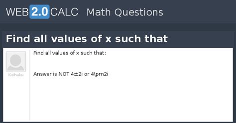 View Question Find All Values Of X Such That