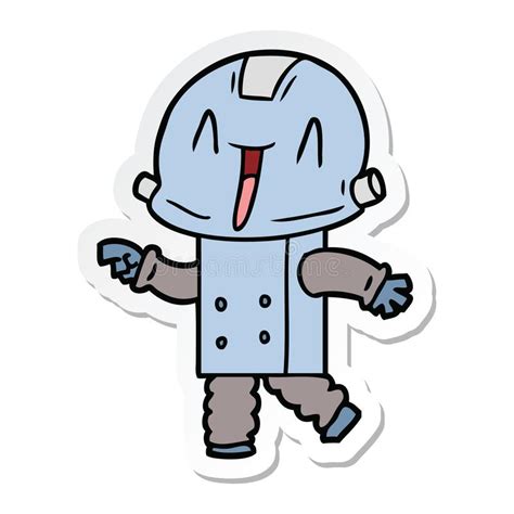 Etiqueta De Um Rob Dos Desenhos Animados Ilustração do Vetor