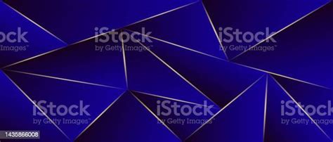 추상 다각형 진한 파란색 프리미엄 배경과 금 조명 라인 스톡 벡터 0명에 대한 스톡 벡터 아트 및 기타 이미지 0명 검은색 결정체 Istock