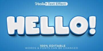 Premium Vector | Hello vector text effect editable alphabet cartoon hi ...
