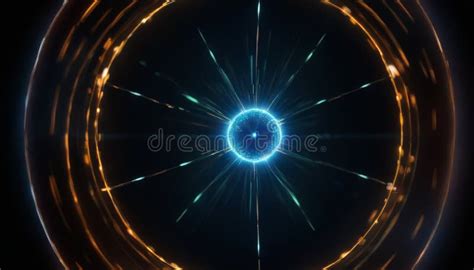 Futuristic Depiction Of A Glowing Atomic Nucleus Stock Illustration Illustration Of Bright