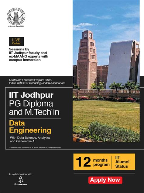 Iit Jodhpur Pg Diploma And Mtech In Data Engineering Brochure Pdf