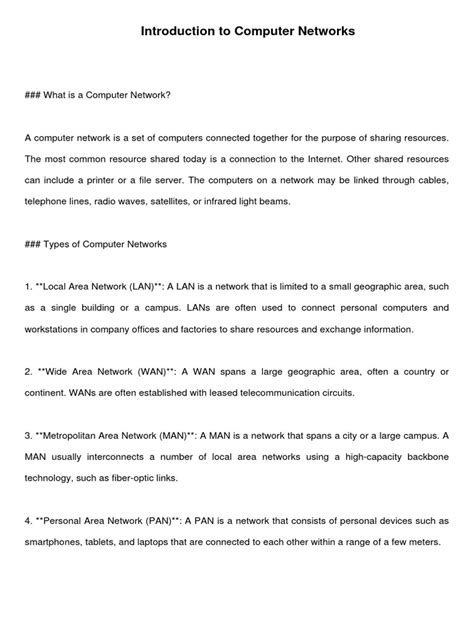 Introduction To Computer Networks Pdf Computer Network Network