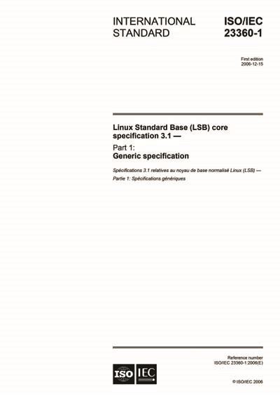 ISO IEC Linux Standard Base LSB Core Specification Part Generic