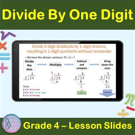 Division Divide By One Digit 4th Grade Powerpoint Lesson Slides