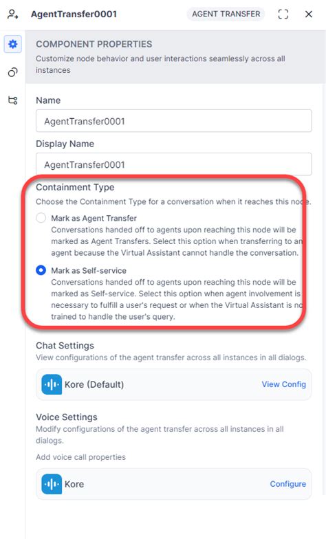 agent transfer node kore ai docs