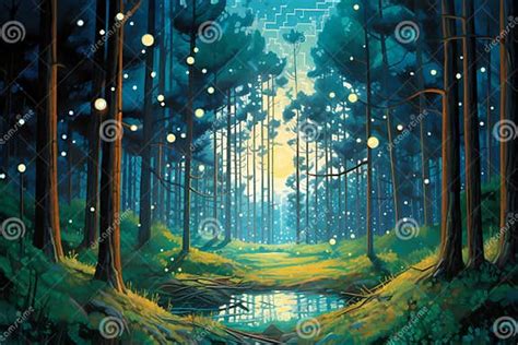 Summer Forest Green Grass Green Trees Sunlight Generated By Ai