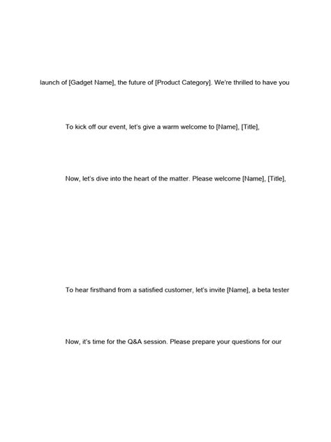 Event Program Script Pdf Business