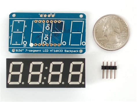 Adafruit 056 4 Digit 7 Segment Display Wi2c Backpack White The Pi Hut