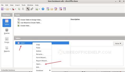 Create Database And Table In Libreoffice Base Beginners Guide