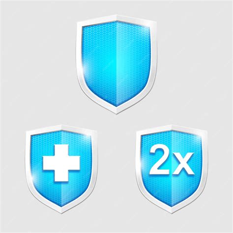 Premium Vector Protection Shield Concept Vector Illustration Set