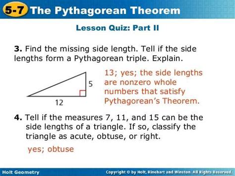 Mastering The Pythagorean Theorem Answers To 8 2 Converse Problems