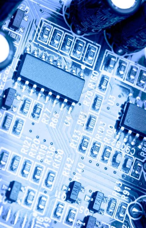 Cpu Chipset On Printed Circuit Board Pcb Close Up Stock Image Image Of Component Integrated